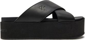 Calvin Klein Jeans Pantoletten Flatform Cross Mg Uc YW0YW01349 Schwarz