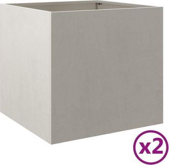 vidaXL Vidaxl - Jardini&egrave;res 2 pcs argent&eacute; 49x47x46 cm acier inoxydable 563094
