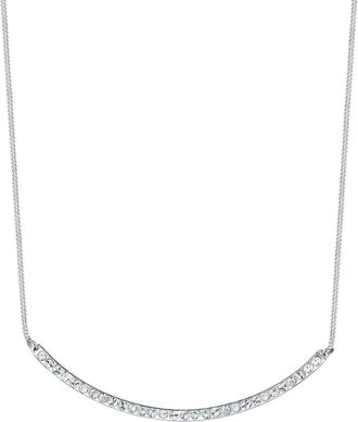 Elli Halskette Silber 925 Bogen Kette Damen Kristall Schmuck Geschenke für Frauen Mädchen Mama Freundin, Silberkette Länge 45 cm