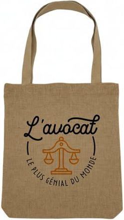 Fabulous Sac Shopping Tote Bag Aspect Lin - Lavocat Le Plus G&eacute;nial du Monde Justice Loi Tribunal Proc&egrave;s M&eacute;tier - Sac de Courses Toile Epaisse 360g Beige Nature