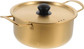 SOLUSTRE Edelstahl Nudeltopf Mit Deckel Ramen Topf Koreanisches Kochgeschirr Verbr&uuml;hschutzgriff Vielseitiger Suppentopf 20cm