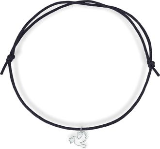 Beka & Bell BEKA&BELL Armband 925 Sterling Silber Gl&auml;nzend Taube Textil 14-28cm