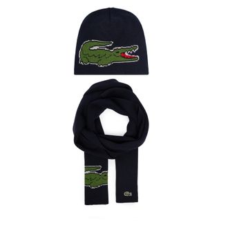 Lacoste Set Schal und M&uuml;tze Lacoste RB1515-00 Dunkelblau