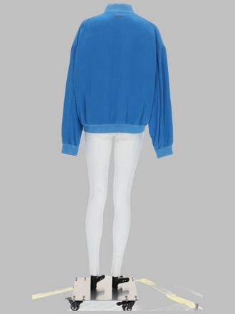 Versace Silk Poplin Blouson Jacket - Blue