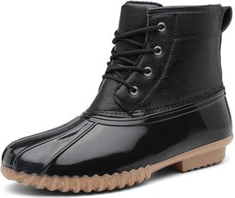 Pangolin Bottines Duck Boots Femme Imperm&eacute;ables, Boots de Pluie &agrave; Lacets, Semelle Antid&eacute;rapante en Caoutchouc, Bottines Courtes Automne Hiver pour Ville, Jardi