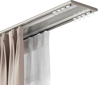 Generic Rails de Rideau au Plafond &agrave; Rideaux &agrave; Double, Tringle de Rideaux &agrave; Rails &agrave; Double Rang&eacute;e, 1-6m Rails Plafond Rideau en Aluminium pour Salon Chambre &agrave;