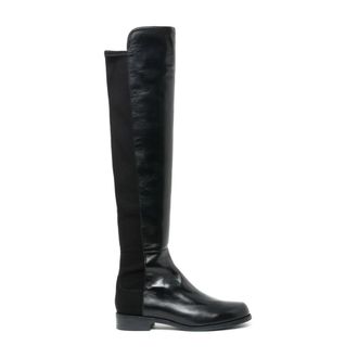 Stuart Weitzman Schwarze Lederstiefel mit Mandelf&ouml;rmiger Zehenpartie - - Shoes - Damen - Schwarzk - 41 EU