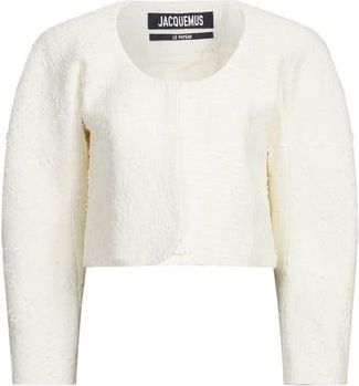 Jacquemus La veste Cardigan courte en coton m&eacute;lang&eacute;
