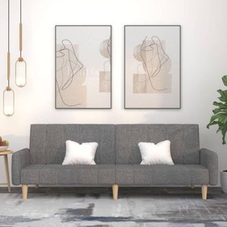 vidaXL Schlafsofa 2-Sitzer Hellgrau Stoff Vidaxl