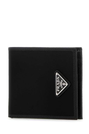 Prada Mens Black Fabric And Leather Wallet Nero Poliammidericiclata-Vitello Portafogli