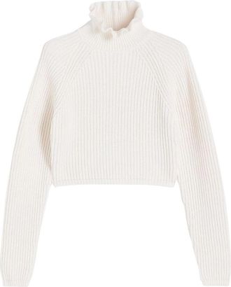 Max Mara Rundhalspullover - Wei&szlig;