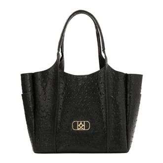 Kazar Auff&auml;llige Schultertasche im Strau&szlig;enmuster - - Bags - Damen - Schwarzk - ONE SIZE