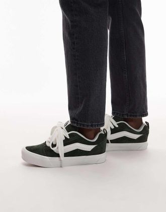 Vans Knu Skool - Sneaker aus Schweinswildleder in dunklem Olivgr&uuml;n