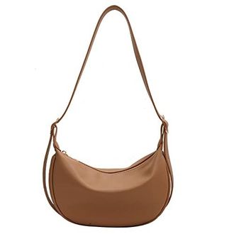 Generic Grand sac &agrave; bandouli&egrave;re en cuir v&eacute;g&eacute;talien pour femme, sac &agrave; main tendance avec fermeture &eacute;clair, kaki, Medium