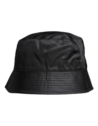 Dolce & Gabbana Mens Black Cotton Wide Brim Bucket Hat Elastane