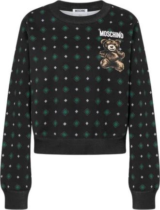 Moschino unisex, Sweatshirts et sweats &agrave; capuche, Multicolore, Taille: XS SweaT-shirt en coton Teddy Bear