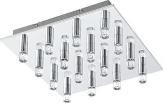 Eglo LED Deckenlampe Teocelo, Deckenleuchte, Stahl in chrom, Kunststoff in klar neutralweiß