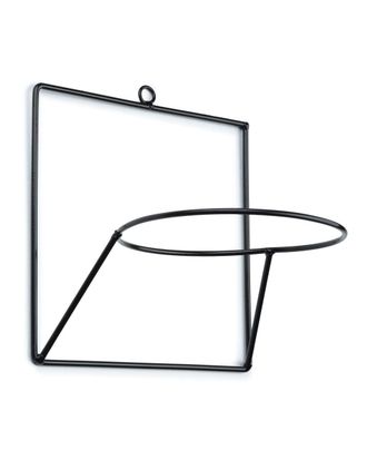 HowHomely Wandhalterung Blumentopf für Pflanzschale Rund 16,5 cm Ø - Metall Pflanzen Wandhalterung - Schwarz Blumentopfhalter - Deko Hängend