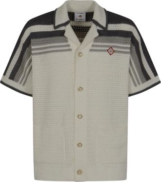 Casablanca Homme, Chemises, Blanc, Taille: M Crochet Shirt