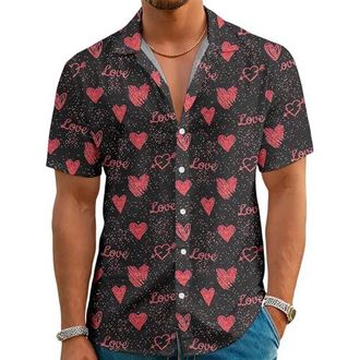 Generic Chemise hawa&iuml;enne &agrave; boutons pour homme avec motif t&ecirc;te de mort et coeur, couleurs mixtes, M