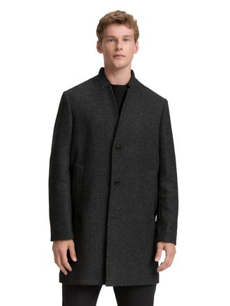 Tom Tailor Herren 1046905 Wollmantel mit Stehkragen, 32525-Grey Big Herringbone Optic, XXL