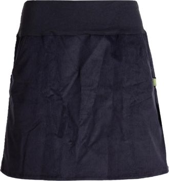 vishes Damen-Cordrock mit breitem Bund & Taschen in Schwarz | Gr&ouml;&szlig;e 3XL (44-46) | Handgefertigt aus 100% Baumwolle | F&uuml;r warme & kalte Monate | Nachhaltige A