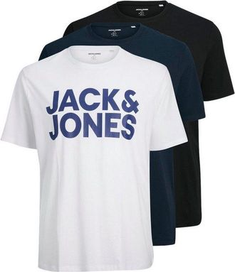 Jack & Jones T-Shirt Jack & Jones Herren 3er-Pack T-Shirt JceCorp Slim-Fit Oberteil Logo