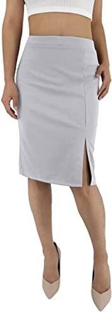 JOPHY & CO. Jupe midi Femme Taille Haute Fente latérale élastique (cod. 6486), Gris Vif (ral 7035), XXL