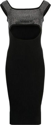 Giuseppe Di Morabito Femme, Robes, Noir, Taille: 36 FR Robe Midi Tricot&eacute;e Orn&eacute;e de Clous