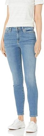 Amazon Essentials Jean Skinny Extensible, Taille Mi-Haute - couleurs abandonnées Femme, Bleu Clair, 50 Grande longueur