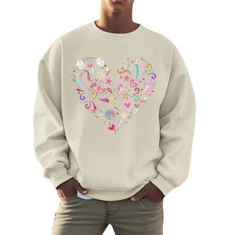 Generic 2026 Sweat-shirt d&eacute;contract&eacute; &agrave; col rond pour homme et femme Motif lettres imprim&eacute;es, beige, L