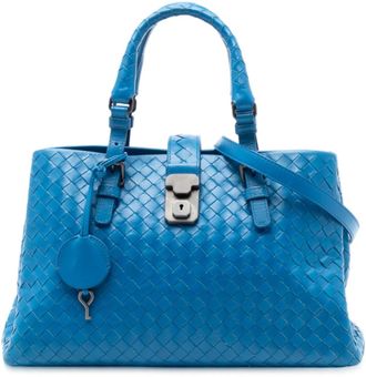 Bottega Veneta Hobo Bags - Small Nappa Intrecciato Roma Satchel - Gr. unisize - in Blau - f&uuml;r Damen