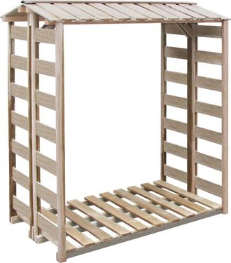 tidyard Feuerholz-Lagerschuppen Brennholzregal Brennholzlager Kaminholzregal Feuerholzst&auml;nder Schuppen Mit schr&auml;ges Dach,Holzlager Garten Kaminholzunterstand 