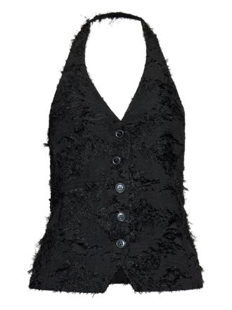 Samsøe & Samsøe haut orné de plumes Salazio à dos nu - Noir