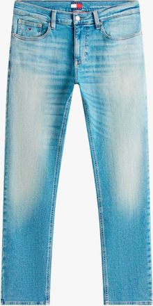Tommy Hilfiger Jean droit d&eacute;lav&eacute; en coton m&eacute;lang&eacute;
