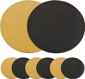 ScrapCooking 6er Tortenunterlage Rund - Cake Board Ø 24cm - Karton Gold & Schwarz - Kuchenplatte Tortenplatte Cakeboard für Torten Kuchen - Hergestellt in Frankrei