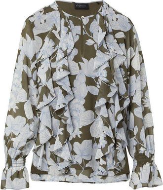 s.Oliver Langarmbluse Bluse Chiffonbluse mit Volants