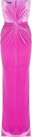 Alex Perry robe-bustier longue &agrave; d&eacute;tail torsad&eacute; - Rose