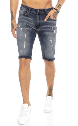 Red Bridge Herren Jeans Shorts Kurze Hose Denim Destroyed Dunkelblau W28