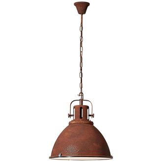 Brilliant Lampe Jesper Pendelleuchte 47cm Glas rostfarbend | 1x A60, E27, geeignet f&uuml;r Normallampen (nicht enthalten) | Kette ist k&uuml;rzbar