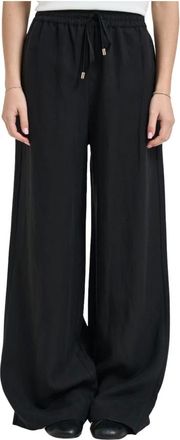 Liu Jo Femme, Pantalons, Noir, Taille: 38 FR Pantalon en m&eacute;lange de lin