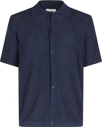 Roberto Collina Homme, Chemises, Bleu, Taille: XL Camicia MC Puntino
