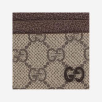 Gucci GG Supreme Coated Canvas Card Holder - Beige
