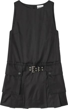 Ganni Femme, Robes, Noir, Taille: 38 FR Duchesse Nylon Mini Dress
