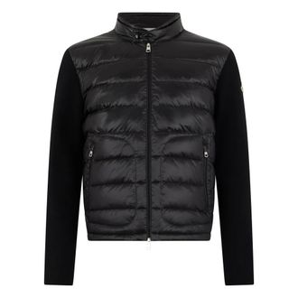 Moncler Homme, Vestes, Noir, Taille: M Gilet Cardigan Zipp&eacute; en Laine Rembourr&eacute;e