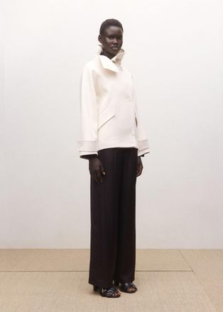 Mango Pantalon droit taille r&eacute;glable marron - Femme - XS - MANGO