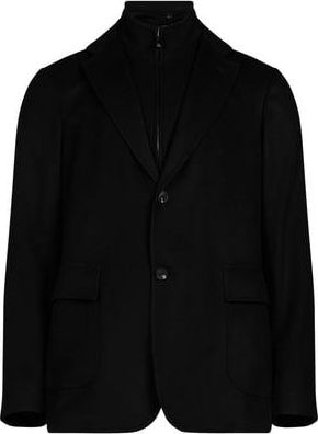 Emporio Armani Veste l&eacute;g&egrave;re droite en laine et cachemire