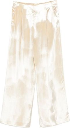 Alberta Ferretti pantalon droit à design plissé - Tons neutres