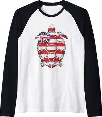 Hawaiian Dreams Hawaii-Flagge Meeresschildkr&ouml;te Pidgin Hawaii Raglan