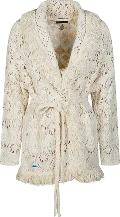 Alanui Femme, Pulls, Blanc, Taille: 36 FR Lagoon Romance Cardigan